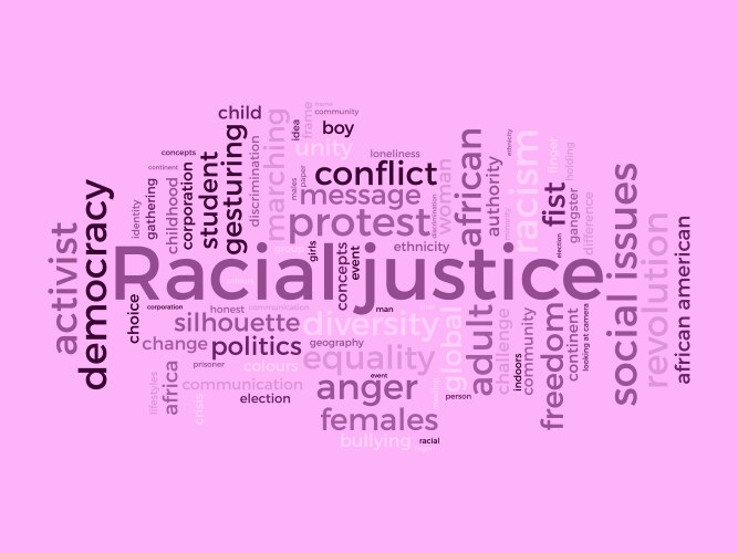 Racial justice word cloud template social issues Vector Image