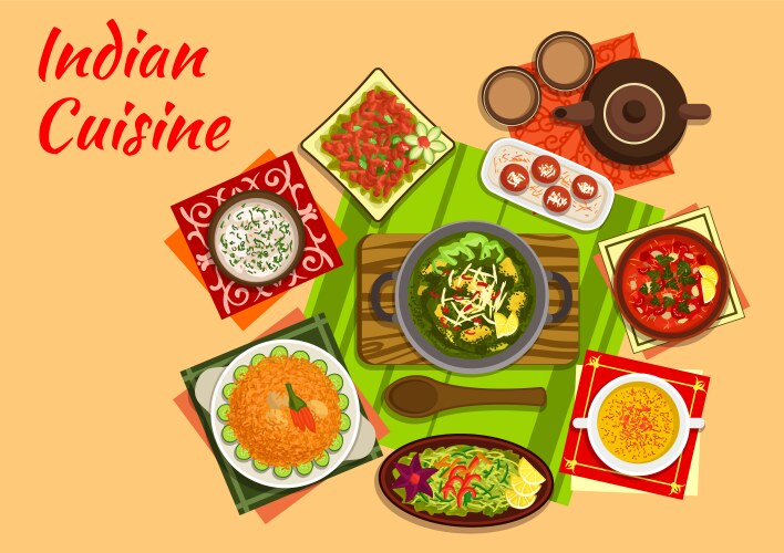 Traditional bihari cuisine and food meal thali Vector Image