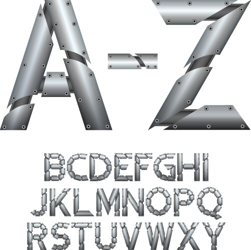 Metal letters Royalty Free Vector Image - VectorStock