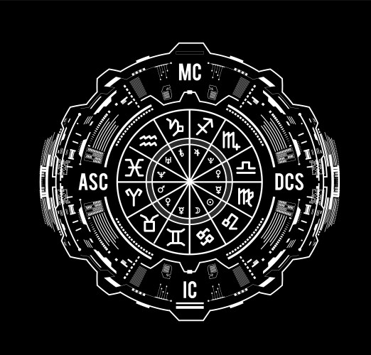 Creation of the natal chart and horoscope Vector Image