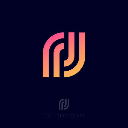 R and f monogram logo letters Royalty Free Vector Image