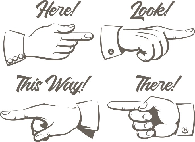 Skeleton hand with pointing finger Royalty Free Vector Image