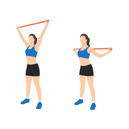 Woman doing cable rope tricep pull down Royalty Free Vector