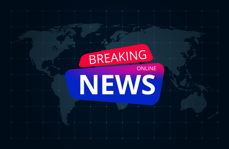 Breaking news banner live tv studio headline Vector Image