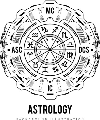 Creation of the natal chart and horoscope Vector Image