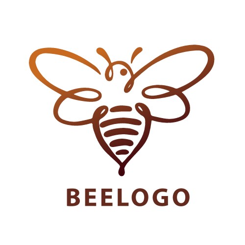 Bee logo design template Royalty Free Vector Image