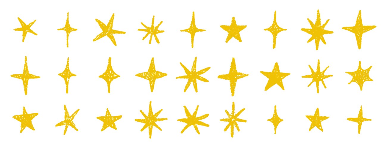 Gold Star Doodle Set – Royalty-Free Vector | VectorStock