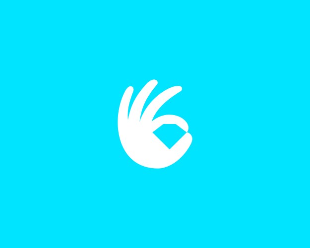 Hand thumbs up logo like fingers Royalty Free Vector Image