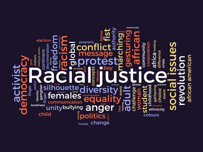 Racial justice word cloud template social issues Vector Image