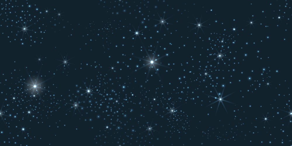 Night sky horizontal seamless pattern Royalty Free Vector