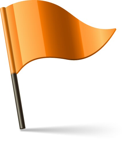 Orange flag on wooden stick Royalty Free Vector Image