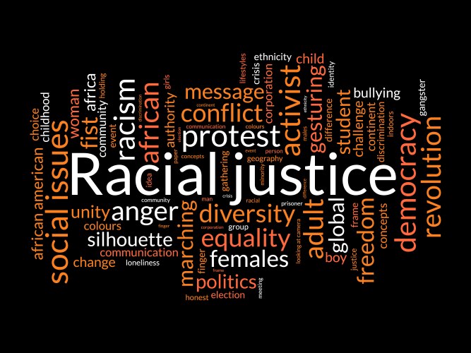 Racial justice word cloud template social issues Vector Image
