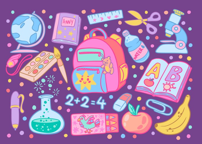 Cartoon School Supplies Vector Images (over 26,000)
