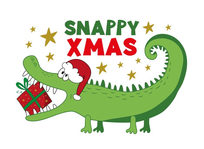 Alligator Christmas Vector Images (93)