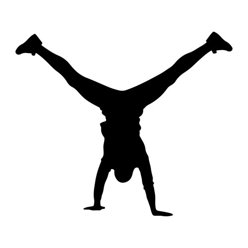 Black Handstand Silhouette – Royalty-Free Vector | VectorStock