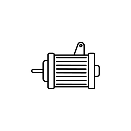 Car alternator line icon isolated on white Vector Image