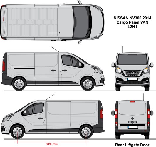 Nissan nv200 cargo van 2009 Royalty Free Vector Image