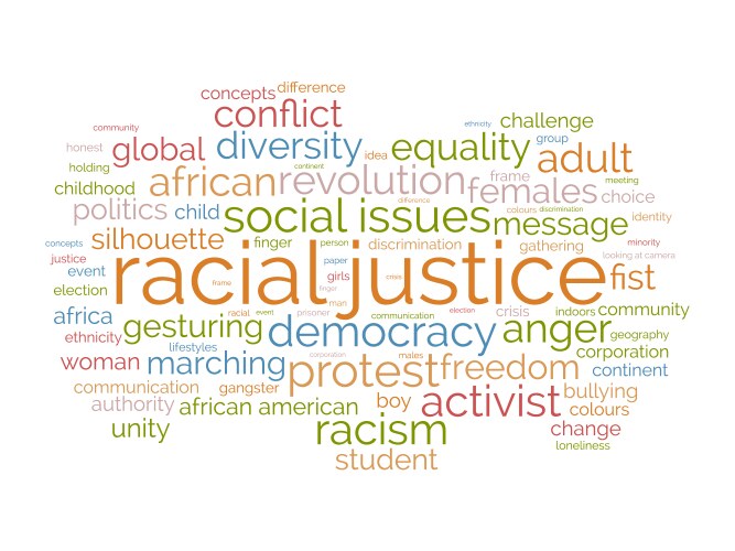 Racial justice word cloud template social issues Vector Image