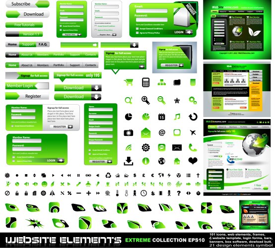 Web design elements Royalty Free Vector Image - VectorStock