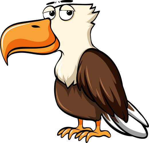 Little bald eagle cartoon animal Royalty Free Vector Image