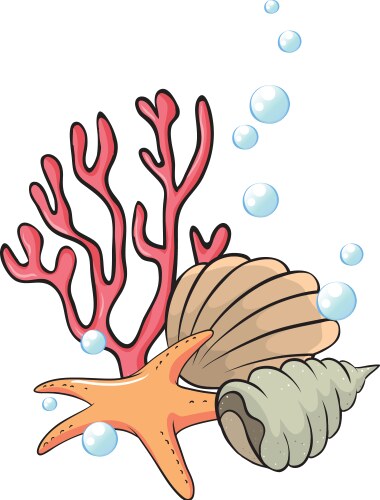 Colorful spiral conch sea shell isolated sketch Vector Image