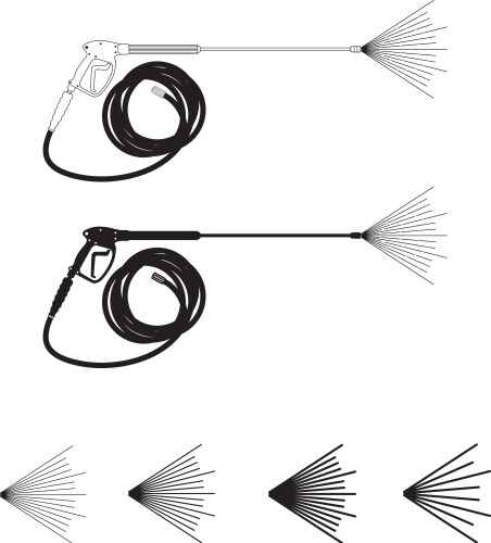 Power washer sprayer wand with pattern Royalty Free Vector