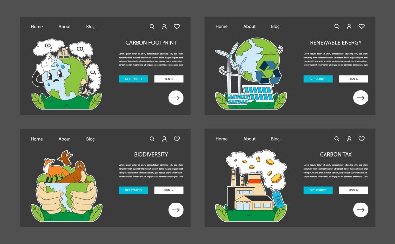 Sustainable tourism icons dark or night mode set Vector Image