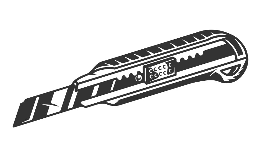 Cutter knife and scissors symbol Royalty Free Vector Image