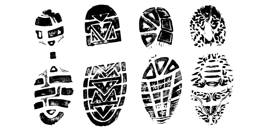 Four Footprints in Sand Royalty Free Vector Image