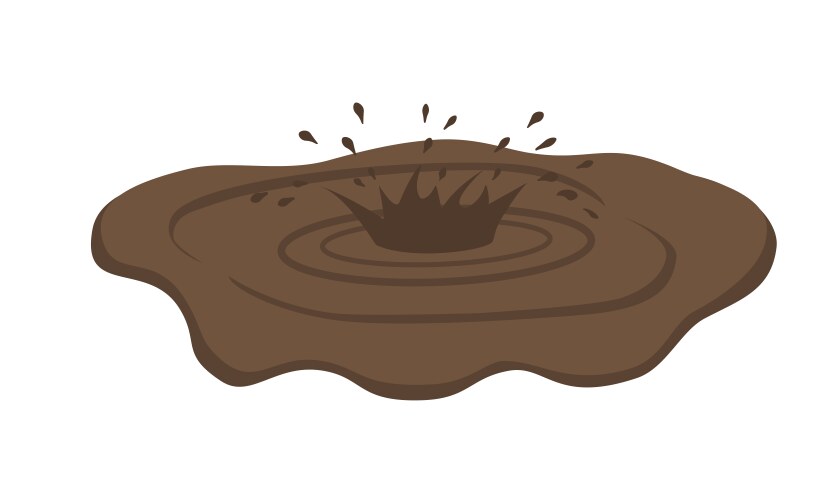 Cartoon sad boy with a mud puddle Royalty Free Vector Image