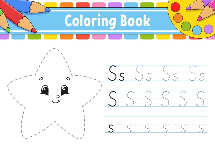 Handwriting practice sheet Royalty Free Vector Image