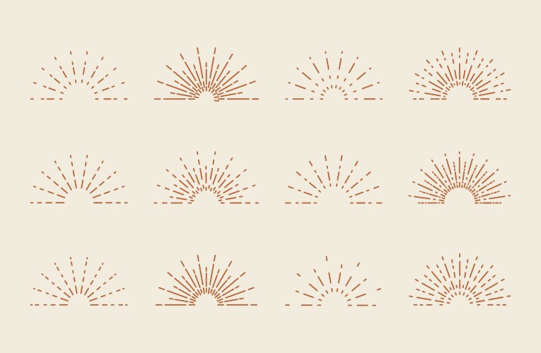 Sun moon rays decorative frames Royalty Free Vector Image