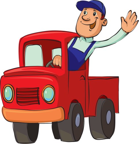 Pickup car character cartoon Royalty Free Vector Image