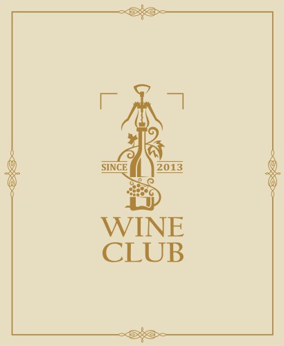 Wine club label Royalty Free Vector Image - VectorStock