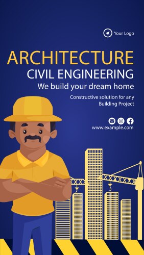 Architecture civil engineering portrait template Vector Image