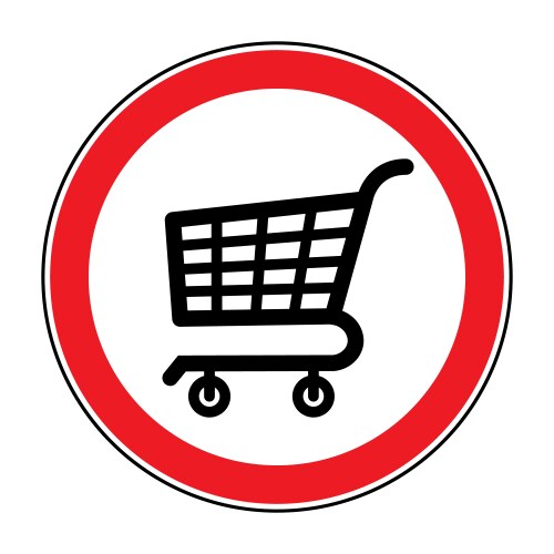 No shopping cart sign Royalty Free Vector Image