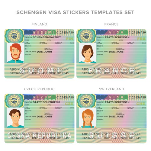 Passport Visa Sticker Template Vector Images (over 160)