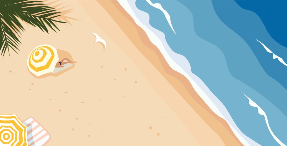 Beach background beautiful rolling waves Vector Image