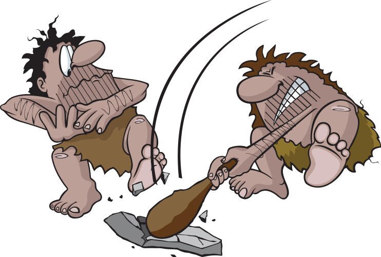 Caveman cartoon characters collection Royalty Free Vector