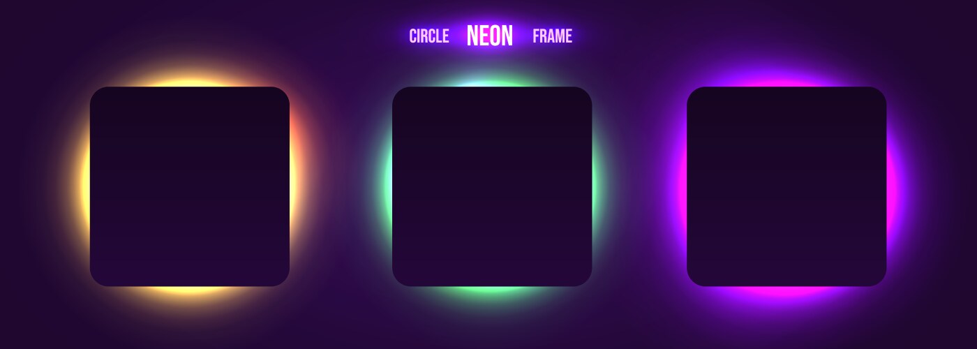 Colorful neon light frame collection futuristick Vector Image