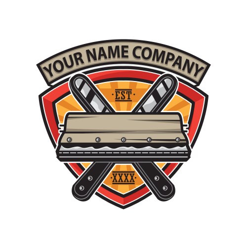 Logo screen printing squeegee design Royalty Free Vector