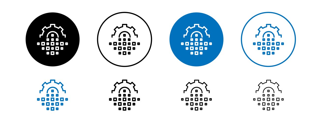 Digital transformation icon set black filled Vector Image