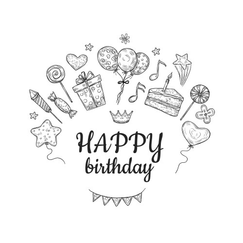Happy Birthday Outline Vector Images (over 41,000)