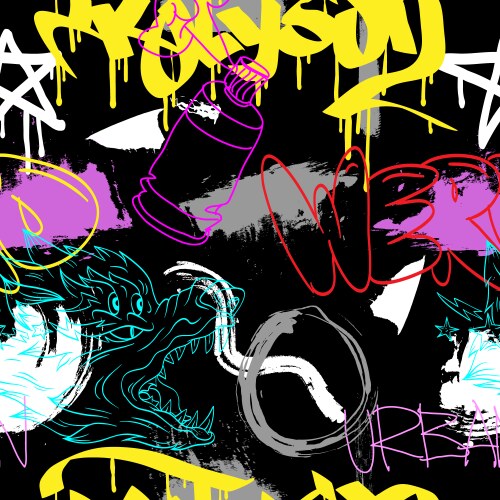 Taging on wall beautiful street art graffiti Vector Image