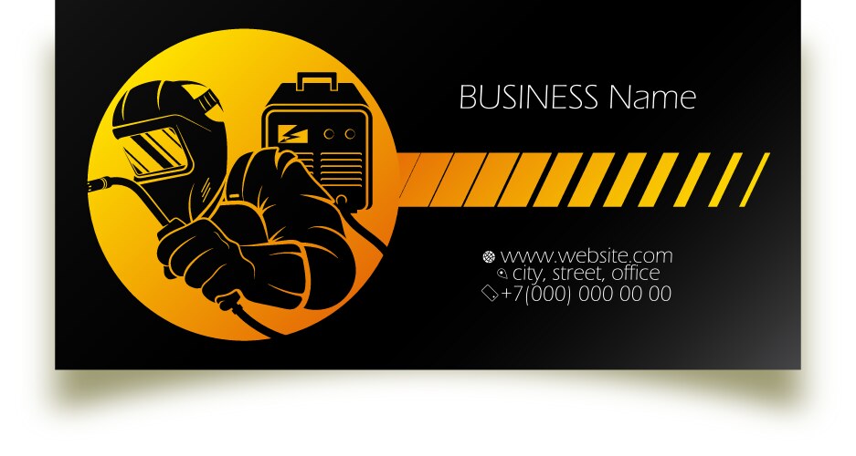 Business card for welder Royalty Free Vector Image