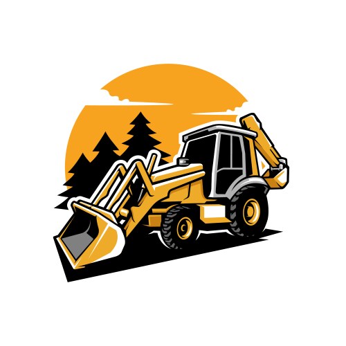 Excavator - heavy equipment construction Vector Image