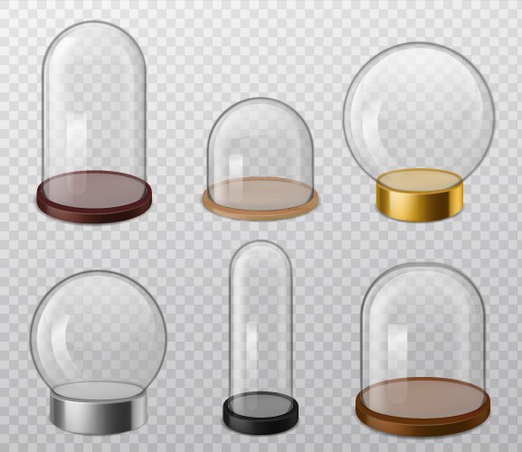 Glass dome mockup isolated on a transparent Vector Image