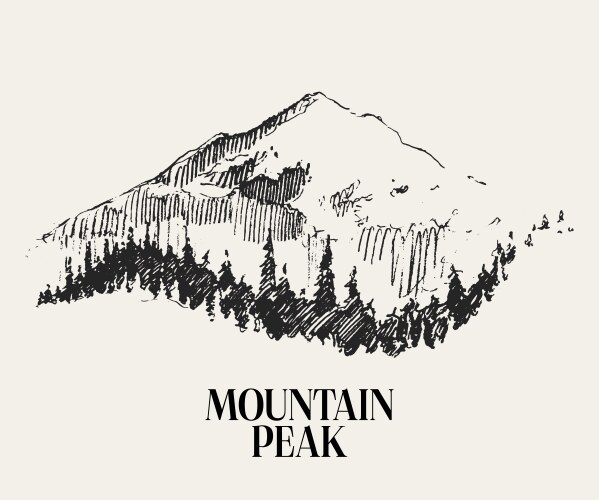 Mountains ranges hand drawing alpine landscape Vector Image