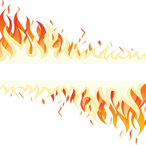 Fire flame banner horizontal flat style Royalty Free Vector
