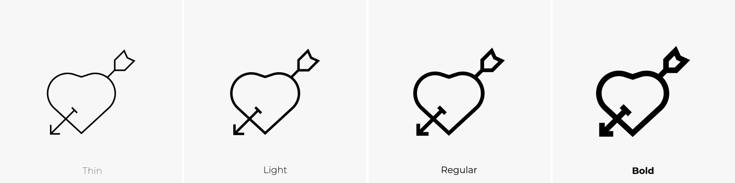 Diamond ring icon thin light regular and bold Vector Image